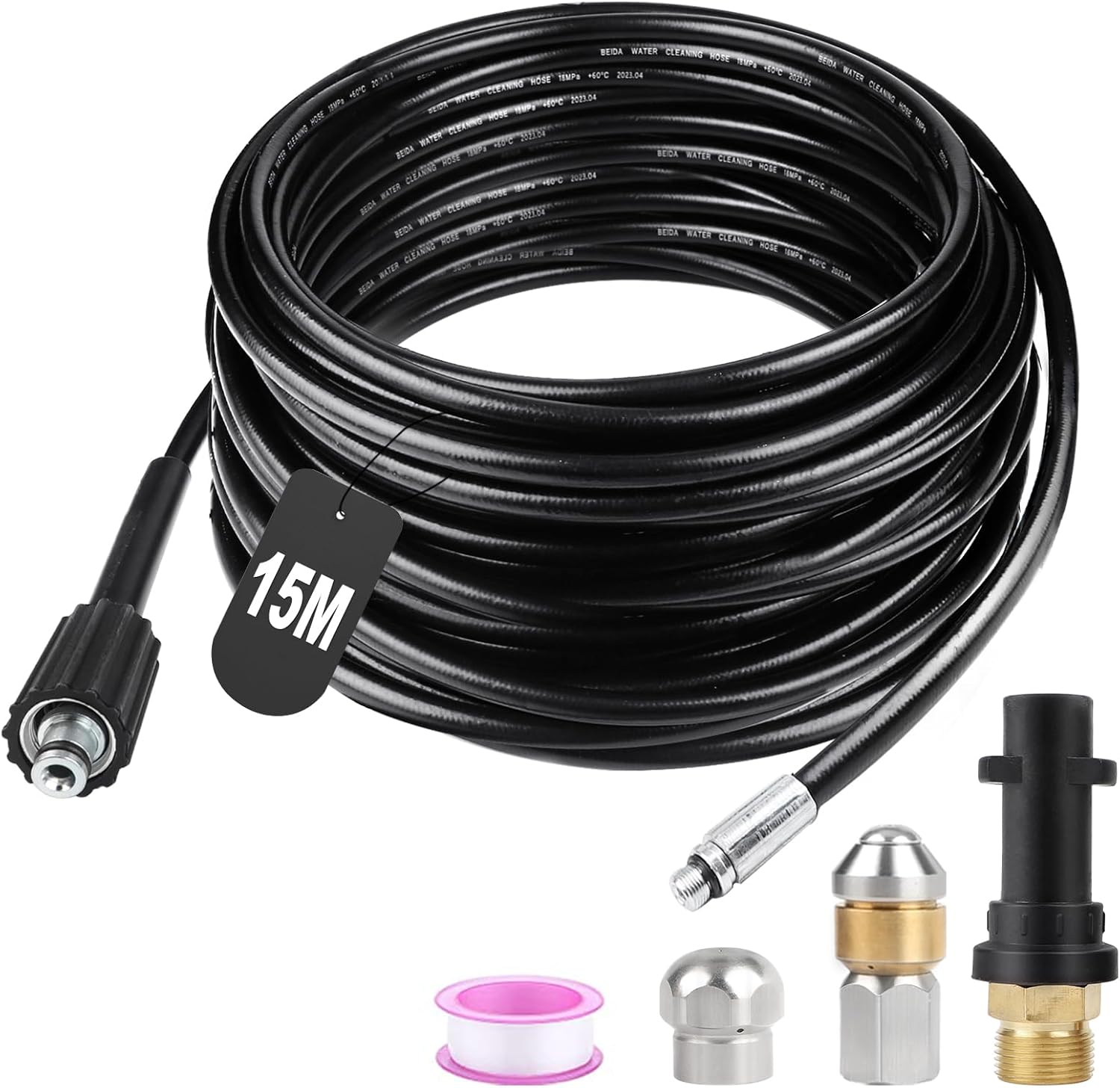 15M Déboucheur Canalisation Haute Pression 180bar Flexible Nettoyeur ...