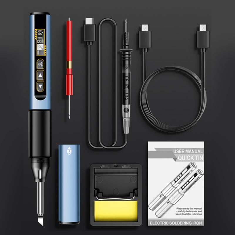 Kit fer à souder portable 2 en 1 écran OLED, chauffe rapide, arrêt auto ...