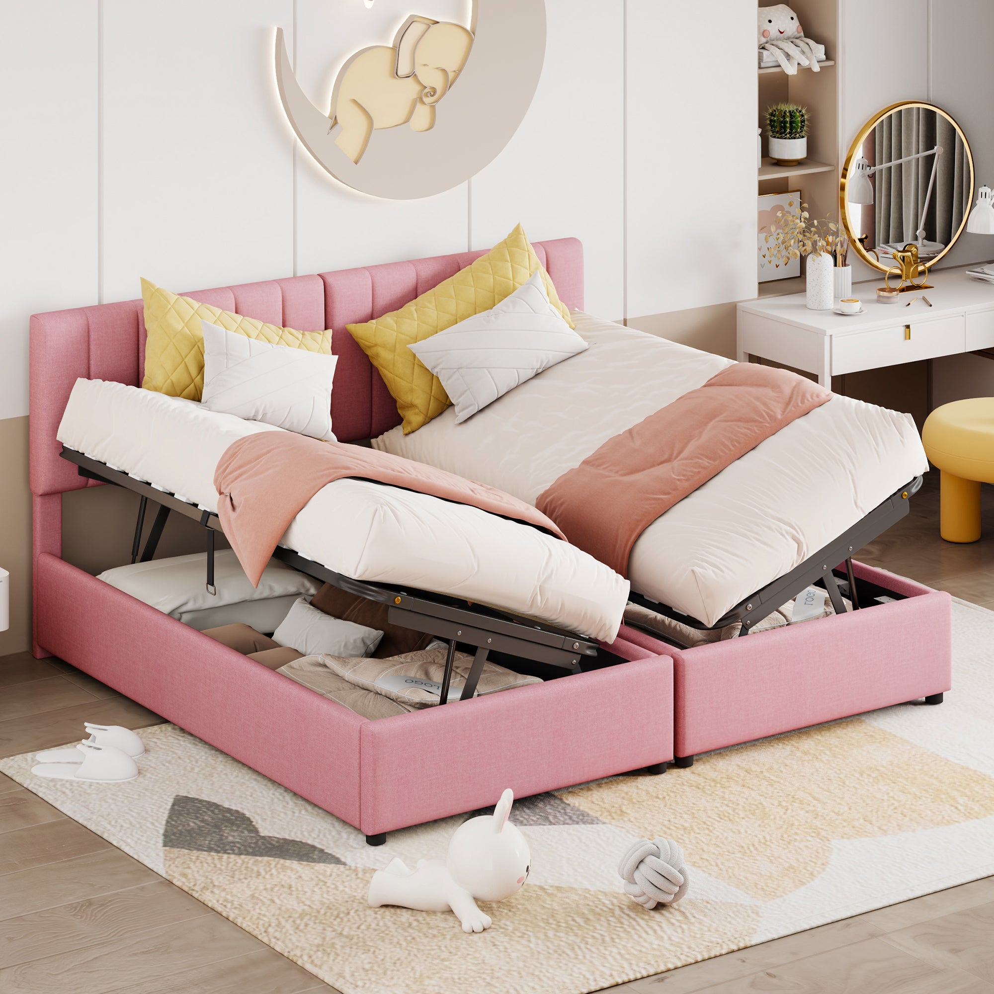 Cama doble 180x200cm transformable en dos camas individuales 90x200cm ...