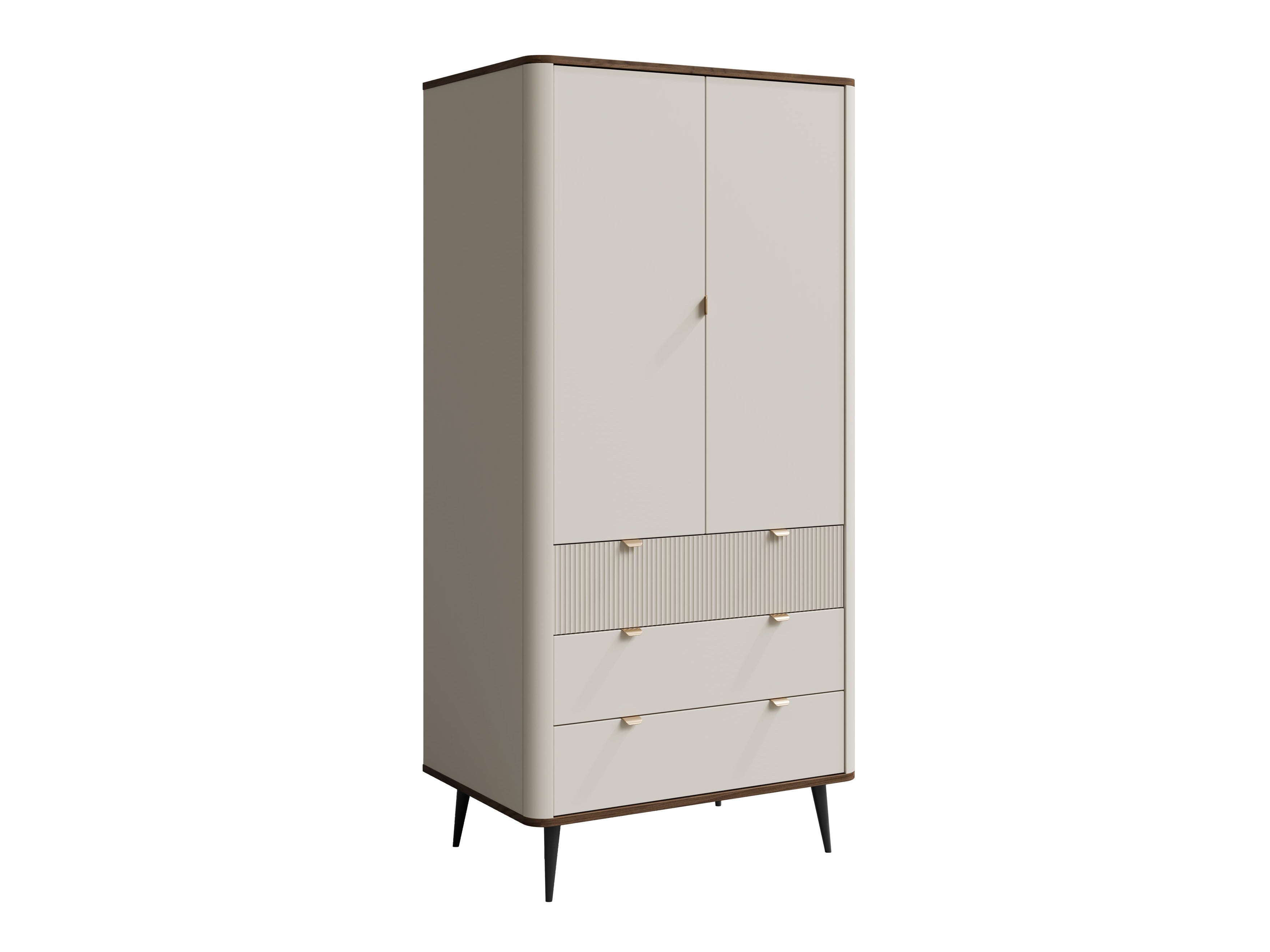 Armario Lufela 100, Nogal, Cachemira, 191x90x60cm, Puertas de armario ...