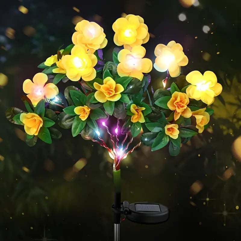 Luz solar de azalea, flor colgante artificial impermeable con 35 LED de ...