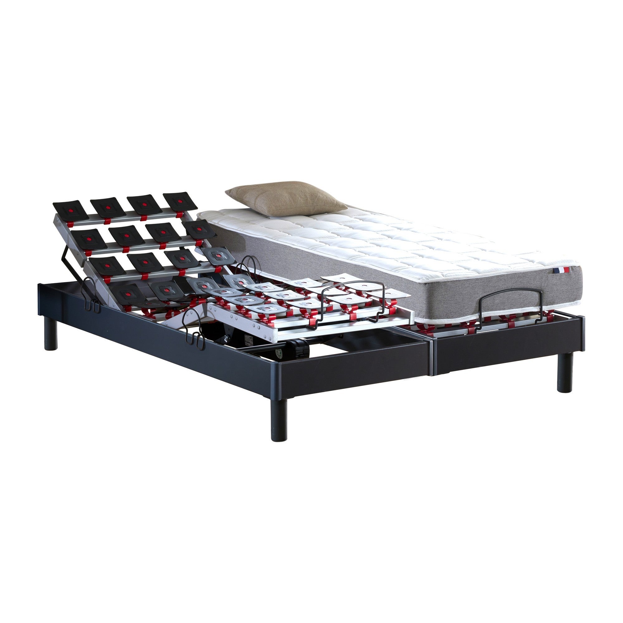 Ensemble relaxation matelas mousse HR anthracite 2x90x200 | Leroy Merlin