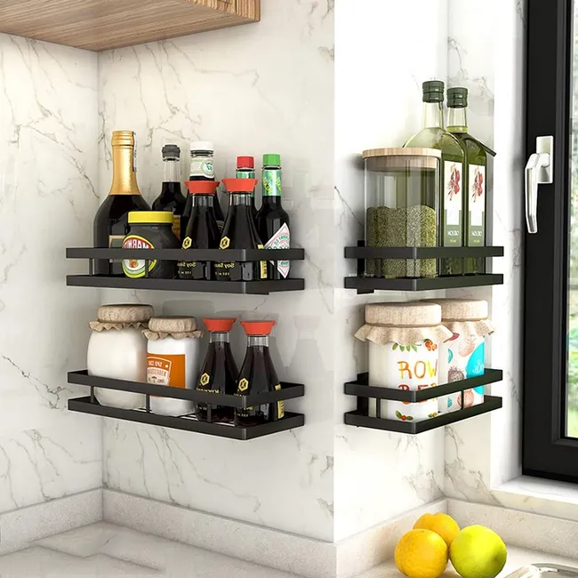 Stainless steel wall-mounted kitchen rack, suitable for wall-mounted or ...