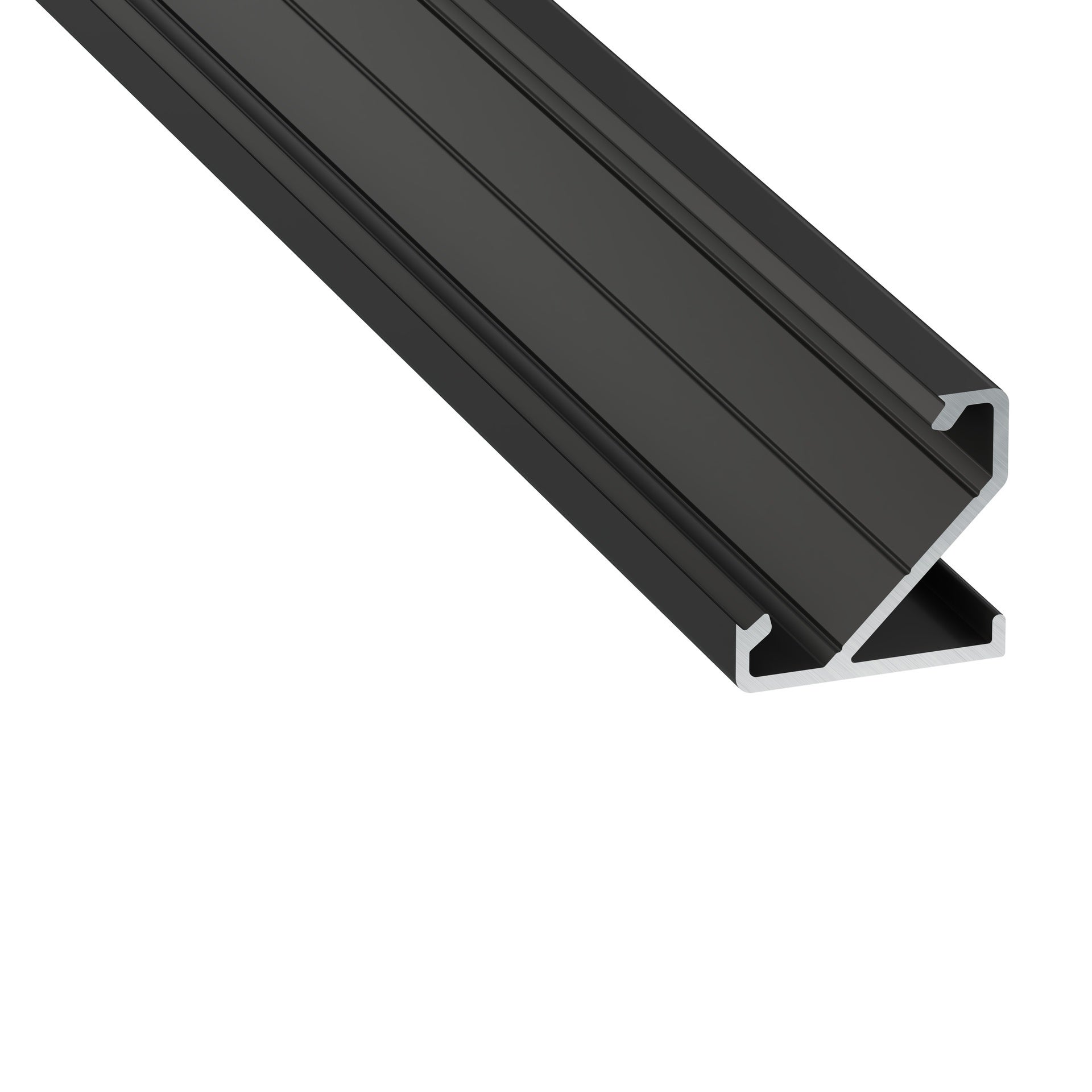 Profilé aluminium anodisé noir KIMERA-BARDE avec diffuseur opale et ...