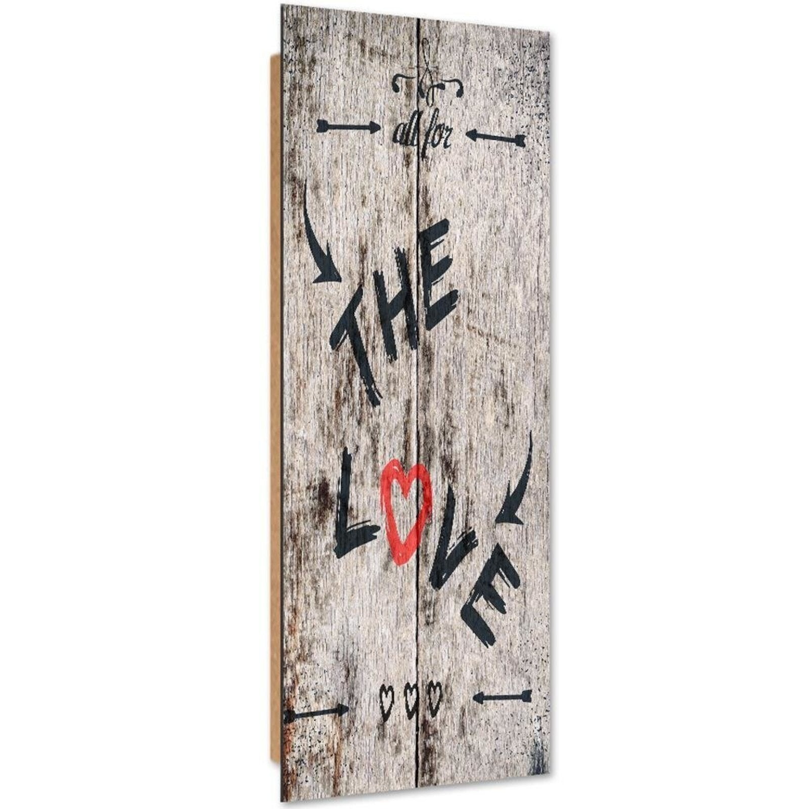 Tableau bois amour et coeur - 30 x 90 cm | Leroy Merlin