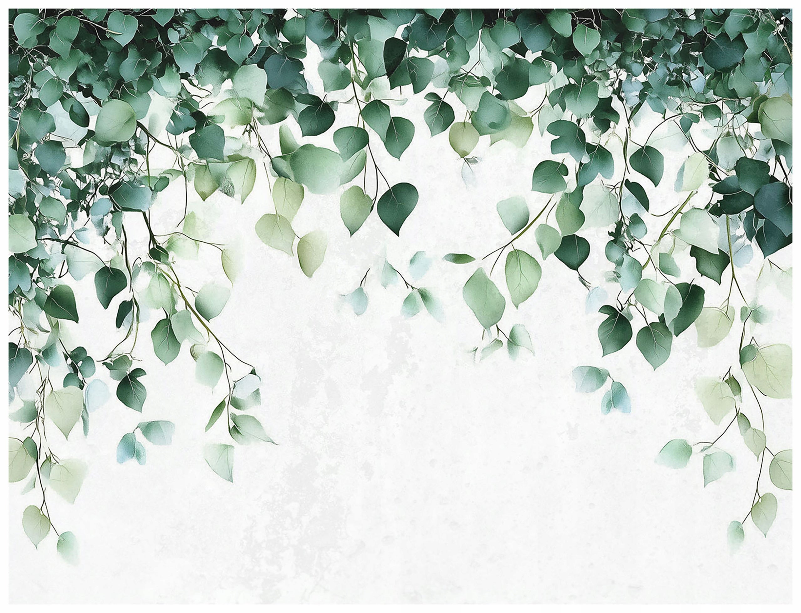 Papier Peint Chambre et Salon Panoramique Intissé Vert Feuilles Nature ...