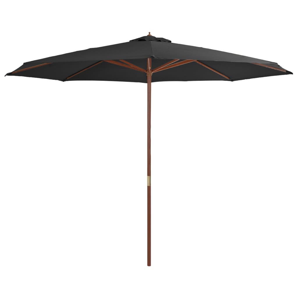 Parasol avec mât | Parasol de jardin en bois 350 cm Anthracite CFW51803 ...