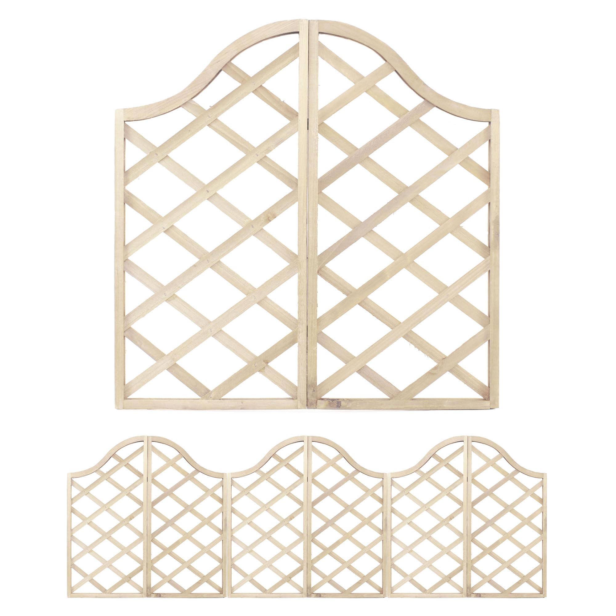 Lot de 3 Panneaux en Treillis en Bois - Décoration pour Intérieur ou ...