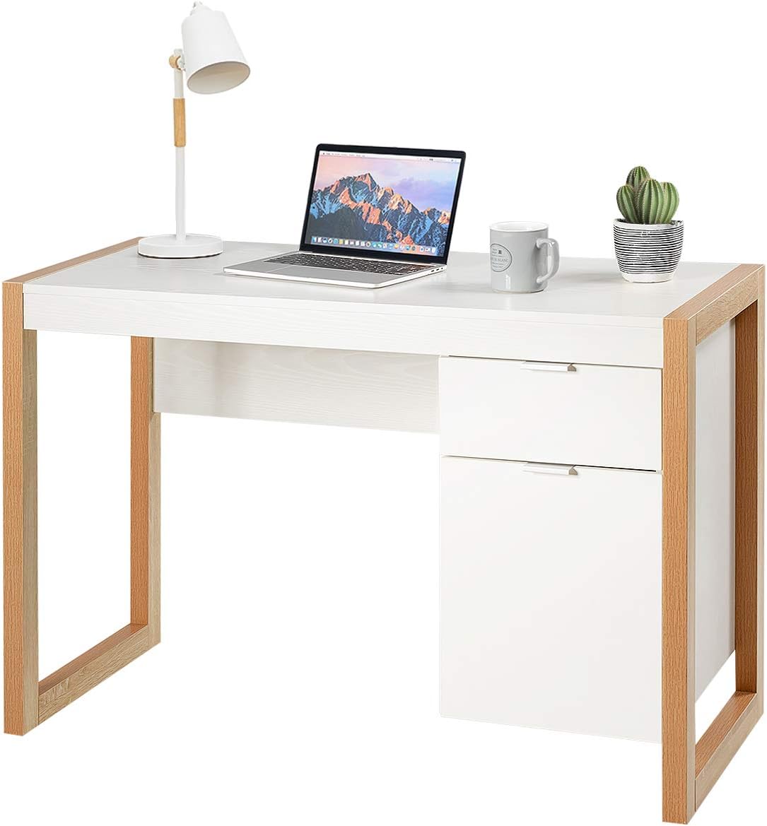Bureau d'Ordinateur avec 2 Tiroir,Meuble Bureau Ordinateur,Bureau ...