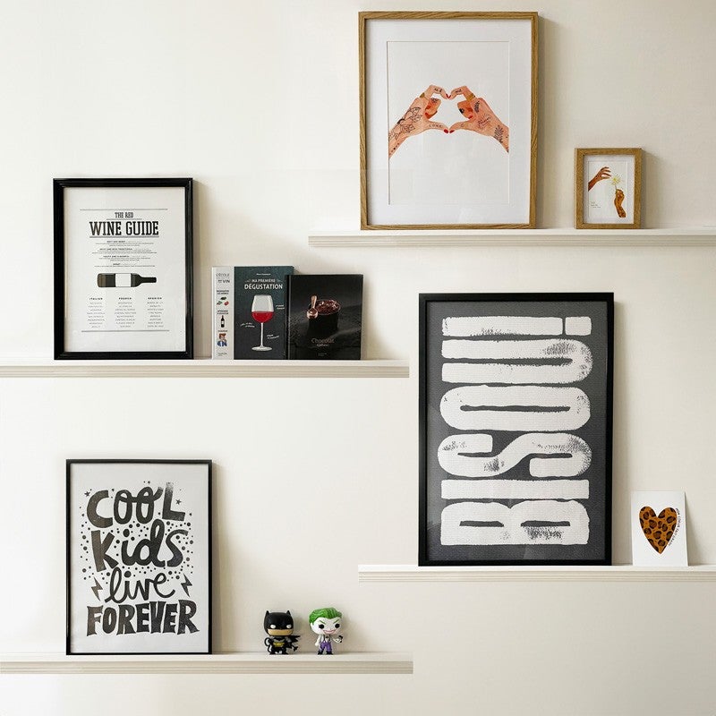 Kit de 4 étagères murales en bois - Pin Massif - Prêt à coller et ...