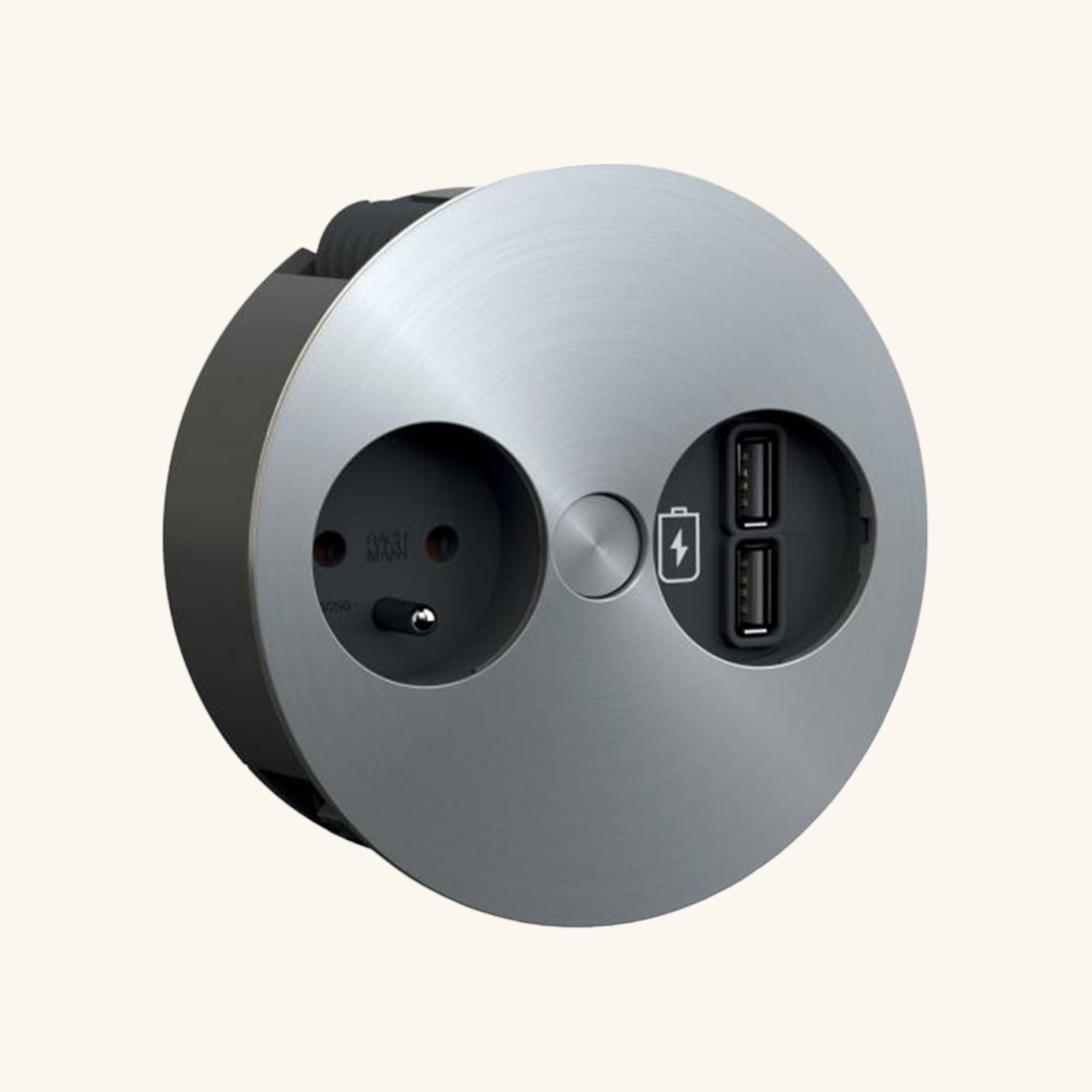 Prise plan de travail DELTA - Multiprise 1 prise + 2 USB-A à encastrer ...