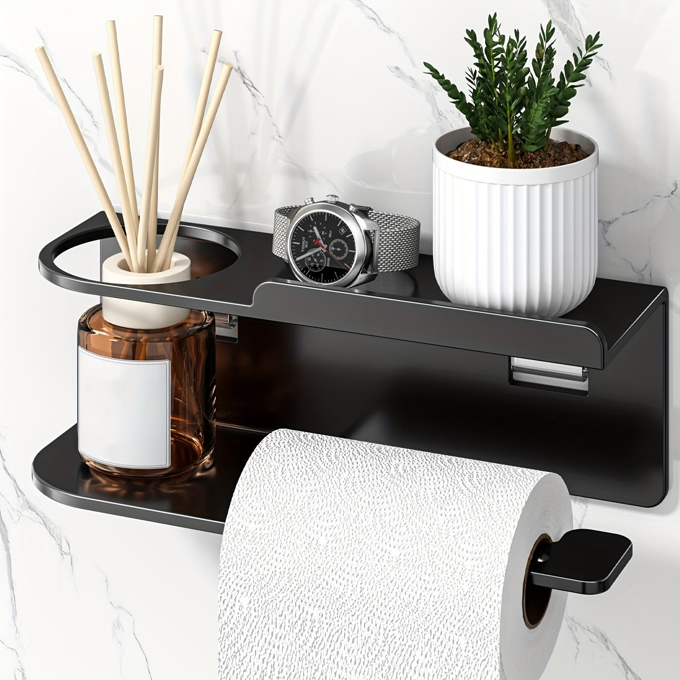 1 porte-rouleau mural en acier carbone épais, porte-rouleau de papier ...