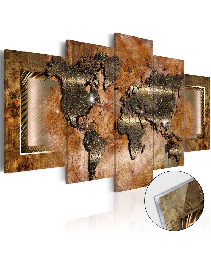 Tableau sur verre acrylique - Steel Map [Glass] 100x50 | Leroy Merlin