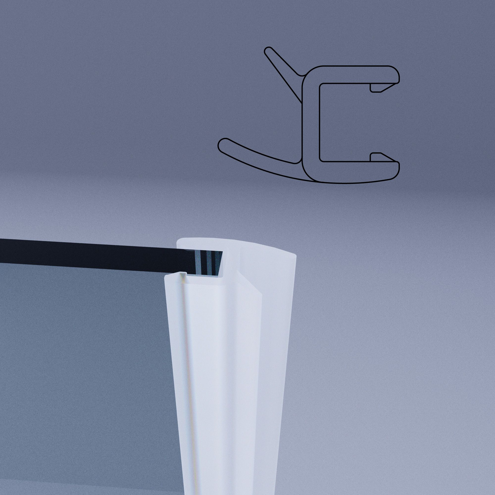 Joint d'étanchéité horizontal pour boîtier de douche Lunes série G ...