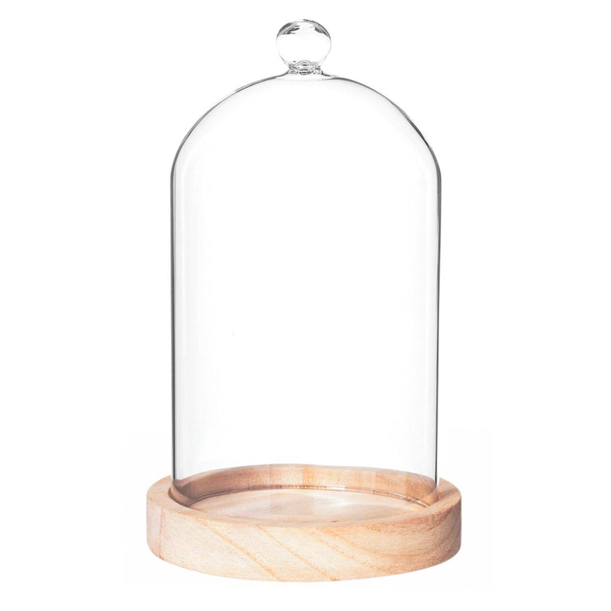 Atmosphera - Cloche in vetro e legno h19cm | Leroy Merlin