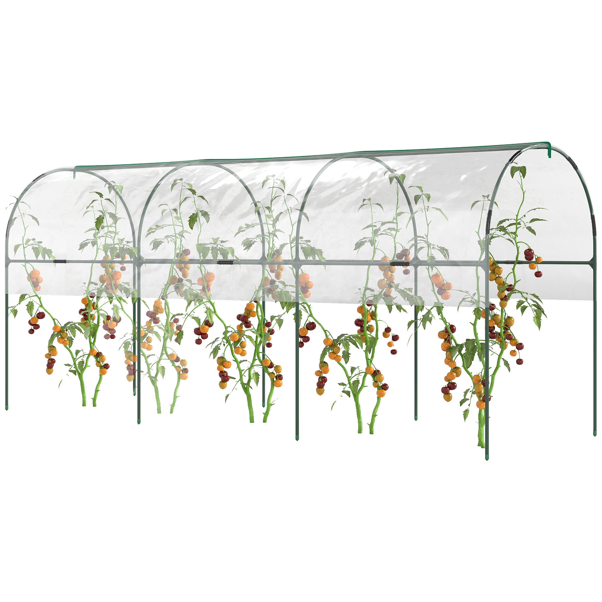 Serre de jardin serre à tomates 4 arceaux en acier bâche en PVC 4 x 1 ...