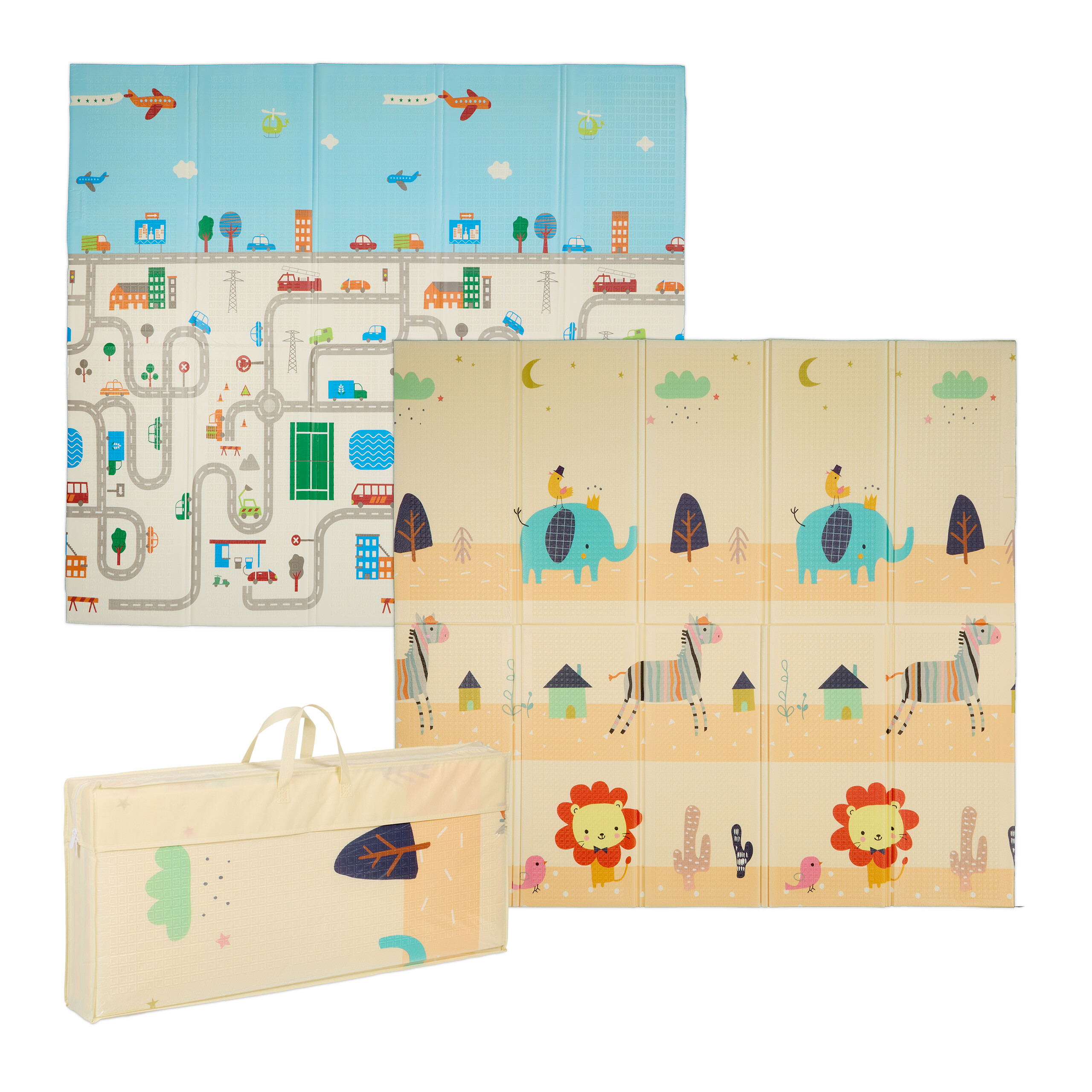 Relaxdays Alfombra de Bebé Plegable, Colchoneta Juego y Gateo Niños, Sin Tóxicos, 200 x 180 cm ...