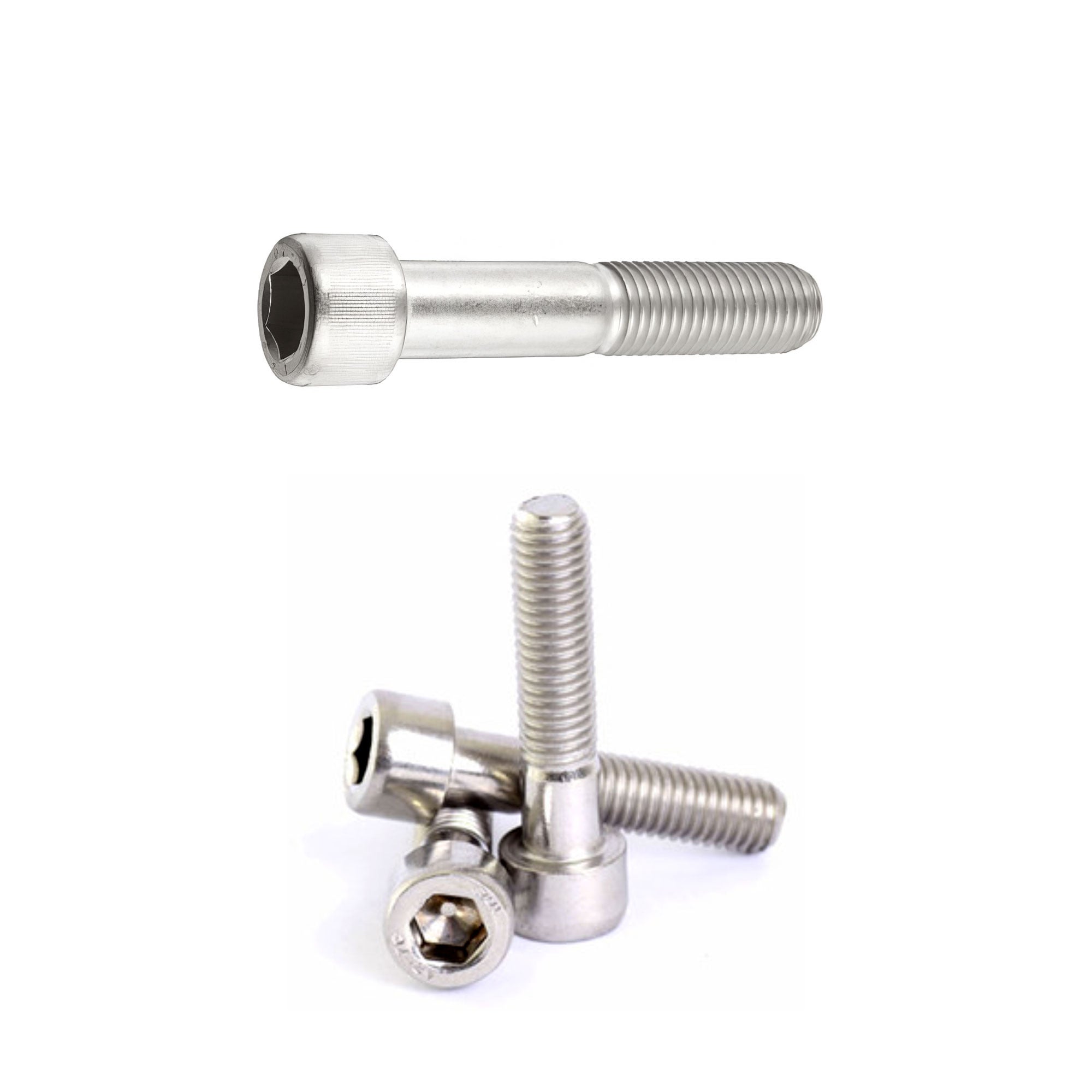 50 Vis métaux cylindriques hexagonales creuse DIN912 A2 - diamètre 8 mm ...