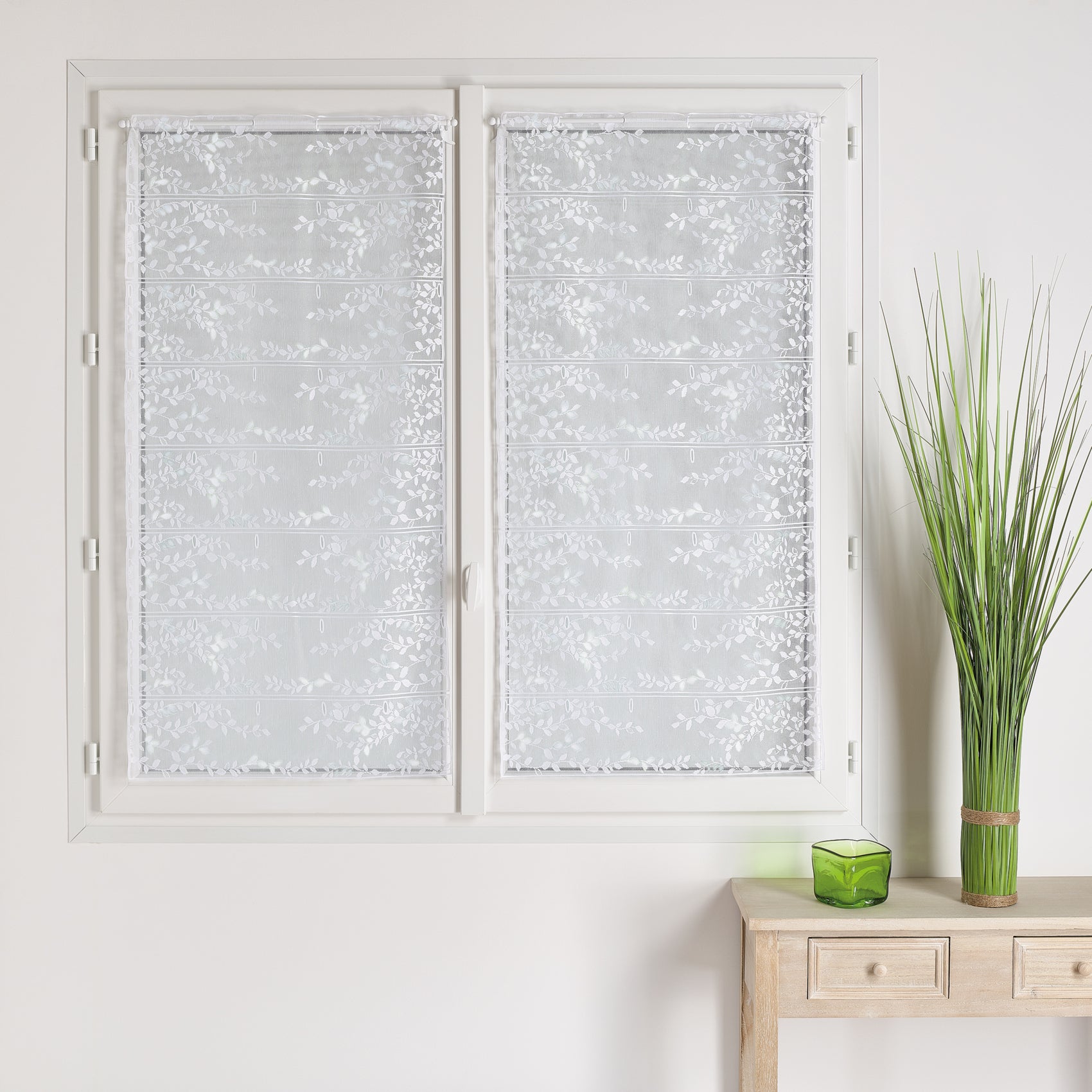 Modulable maille 100% polyester motif feuille - Blanc - 45x160 cm ...