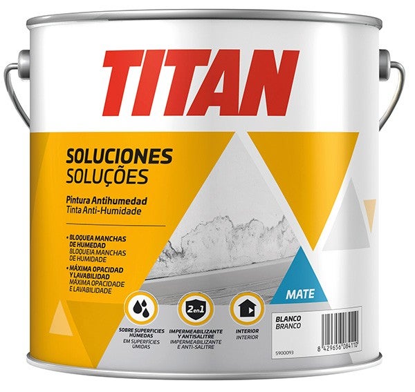PINTURA PLASTICA SOLUCIONES ANTIHUMEDAD MARCA TITAN | Leroy Merlin