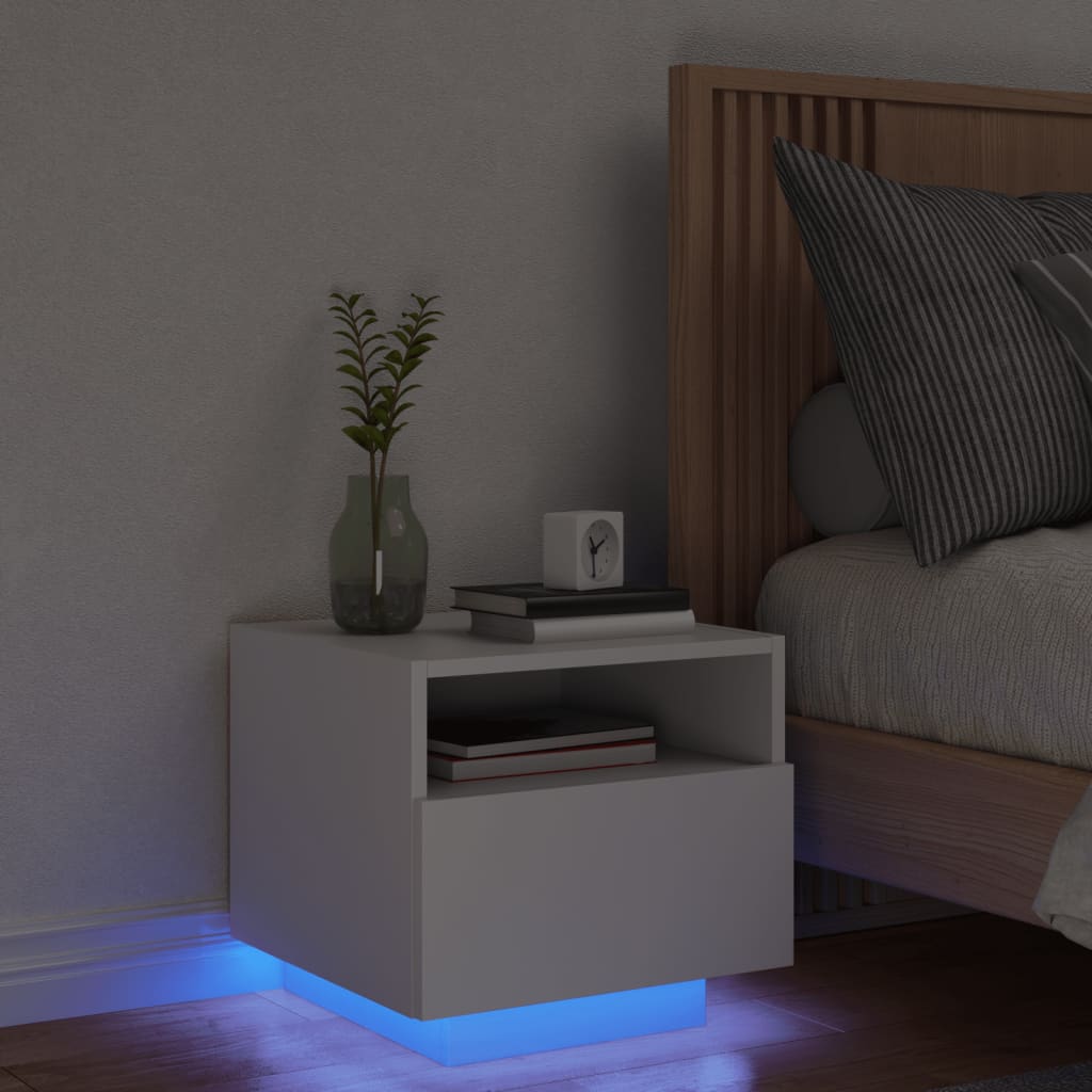 Comodino con Luci LED Bianco 40x39x37 cm | Leroy Merlin
