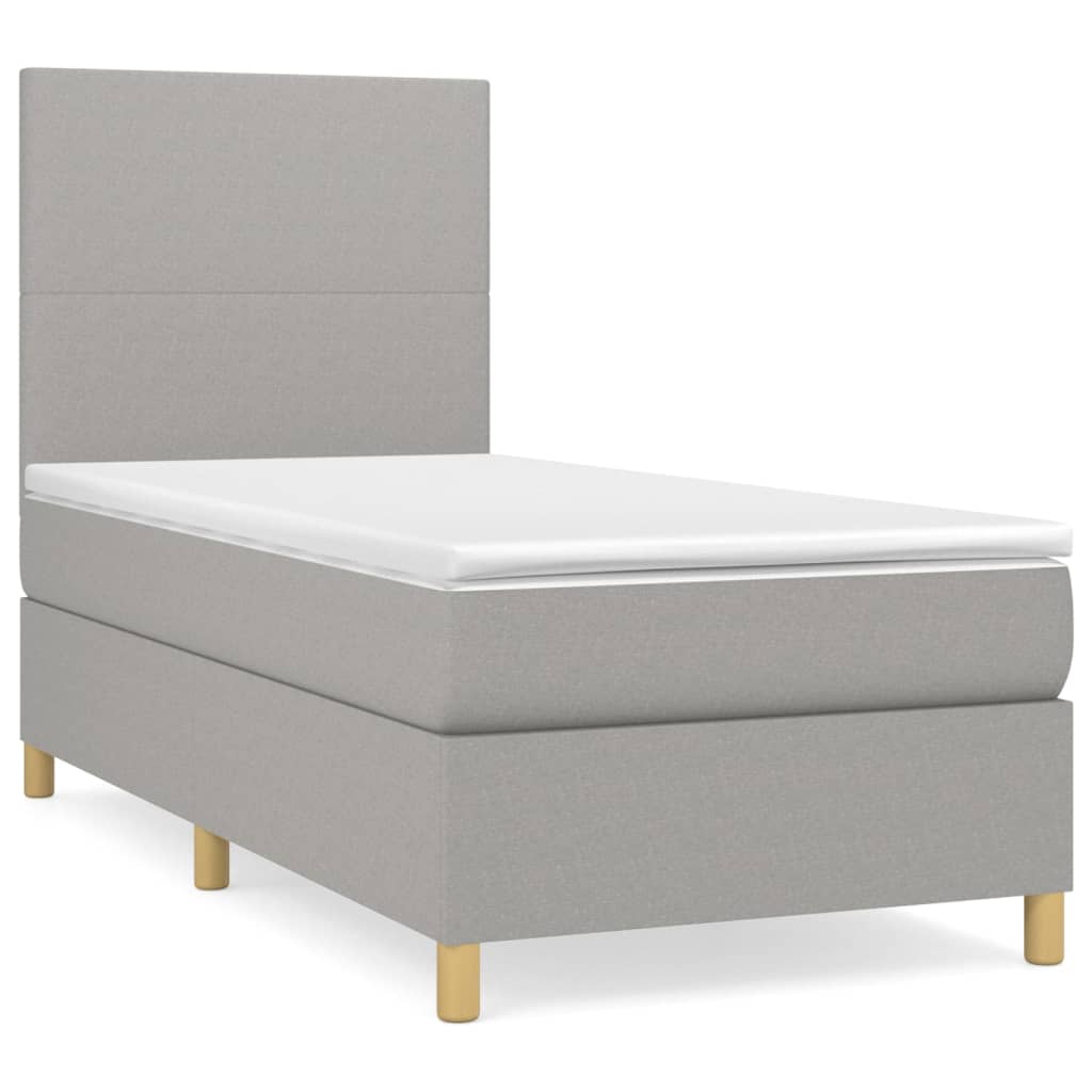Lit simple | Lit Adulte | Lit à sommier tapissier avec matelas Gris ...