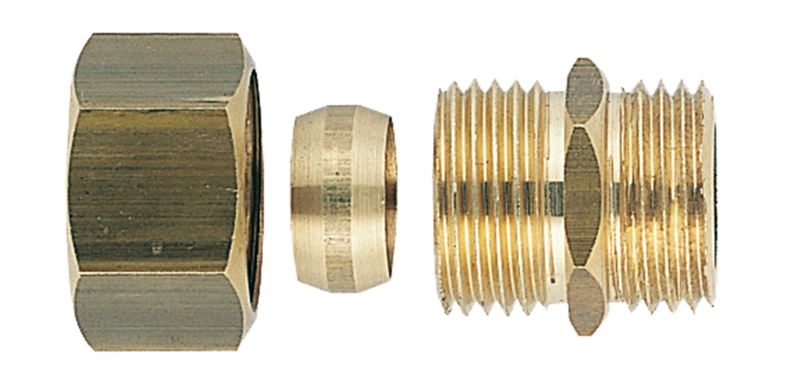 Raccord droit bicône laiton à visser M - 18mm 1/2' (15x21mm) | Leroy Merlin