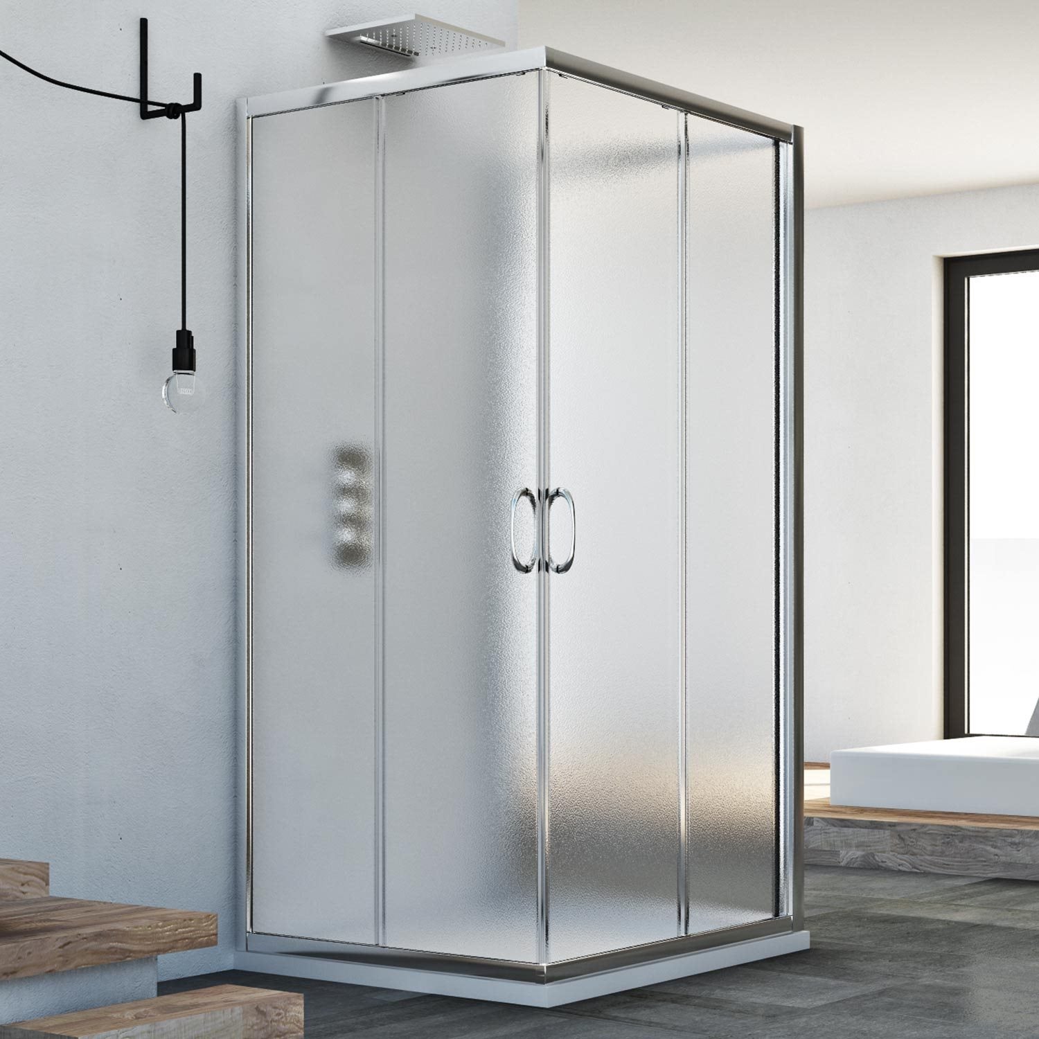 Cabine douche 80x100x80 CM H185 granité C modèle Junior Trio | Bricoman