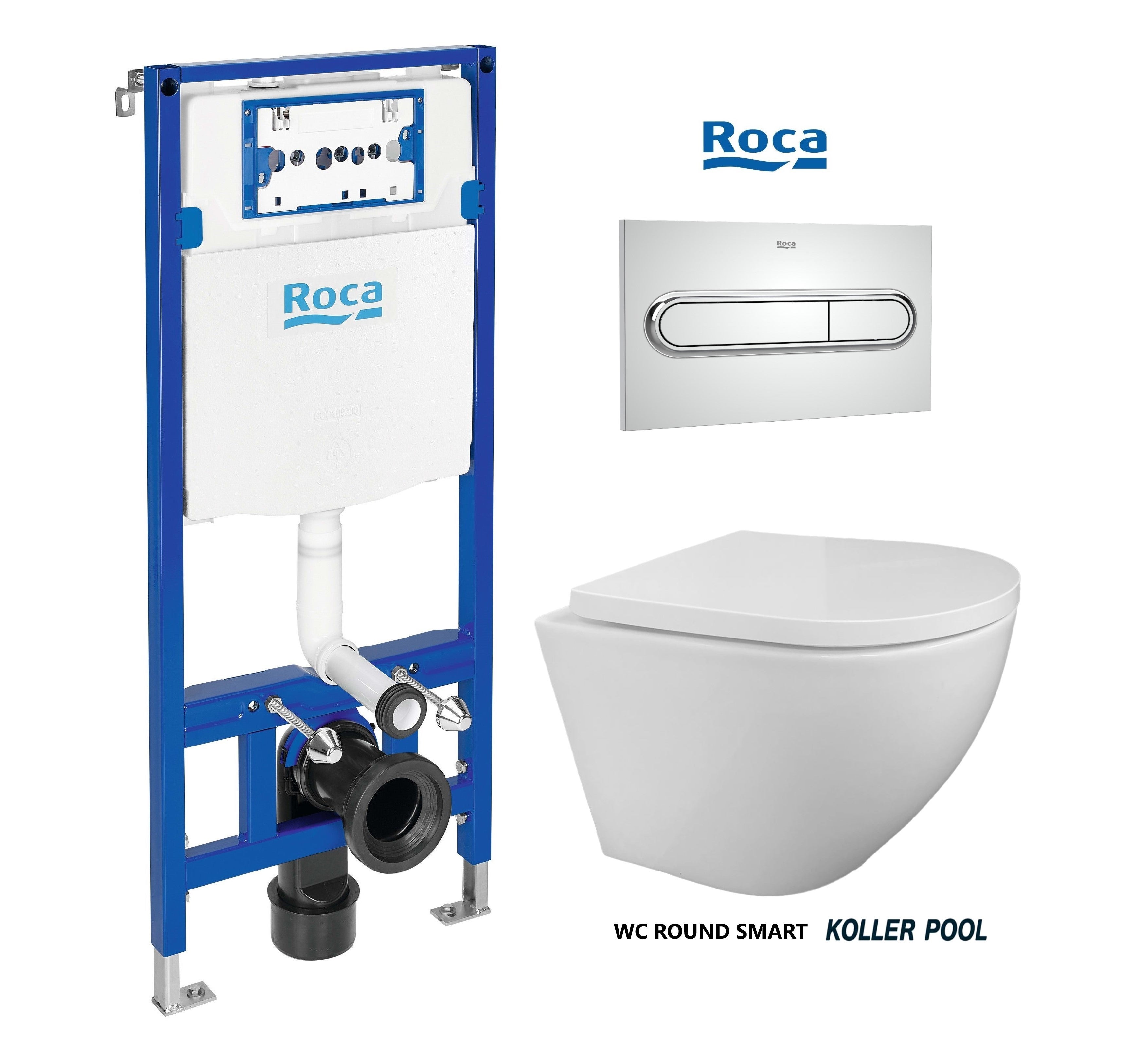 PACK ROCA DUPLO RESERVOIR ENCASTRABLE ET PLAQUE PL1 CHROME BRILLANT ...