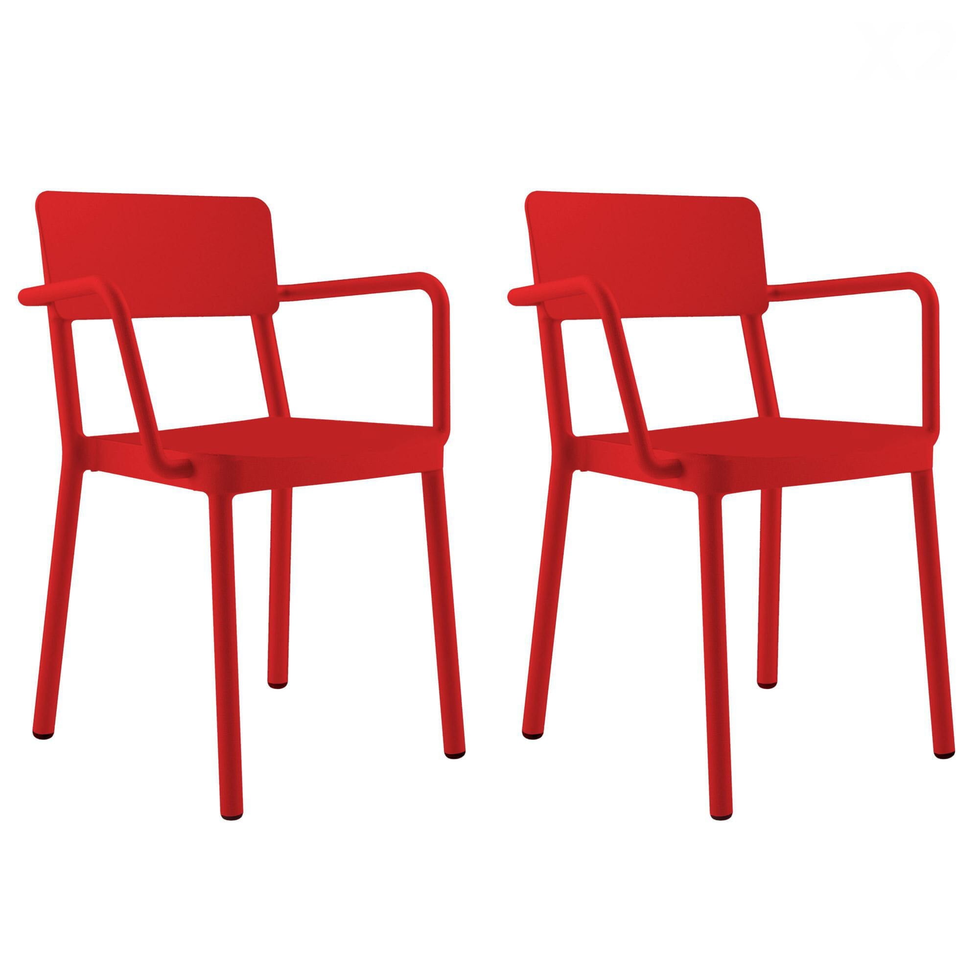 Set 2 fauteuils intérieur, extérieur rouge LISBOA Resol | Leroy Merlin
