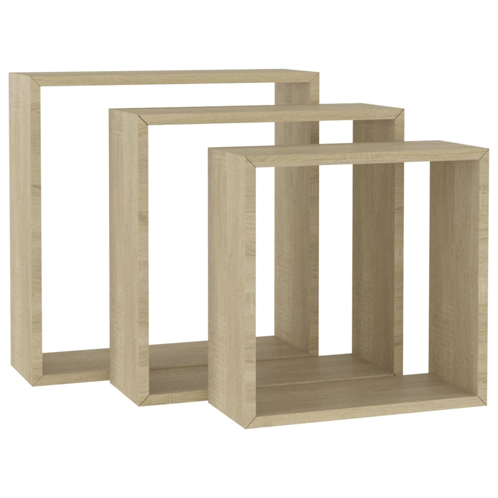 Mensole a cubo da parete 3 pz. Rovere Sonoma- COMFORTXL | Leroy Merlin