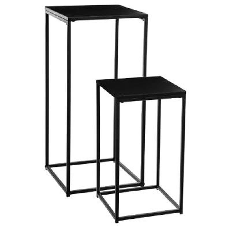 Lot de 2 Sellettes Design en Métal "Gota" 74cm Noir | Leroy Merlin