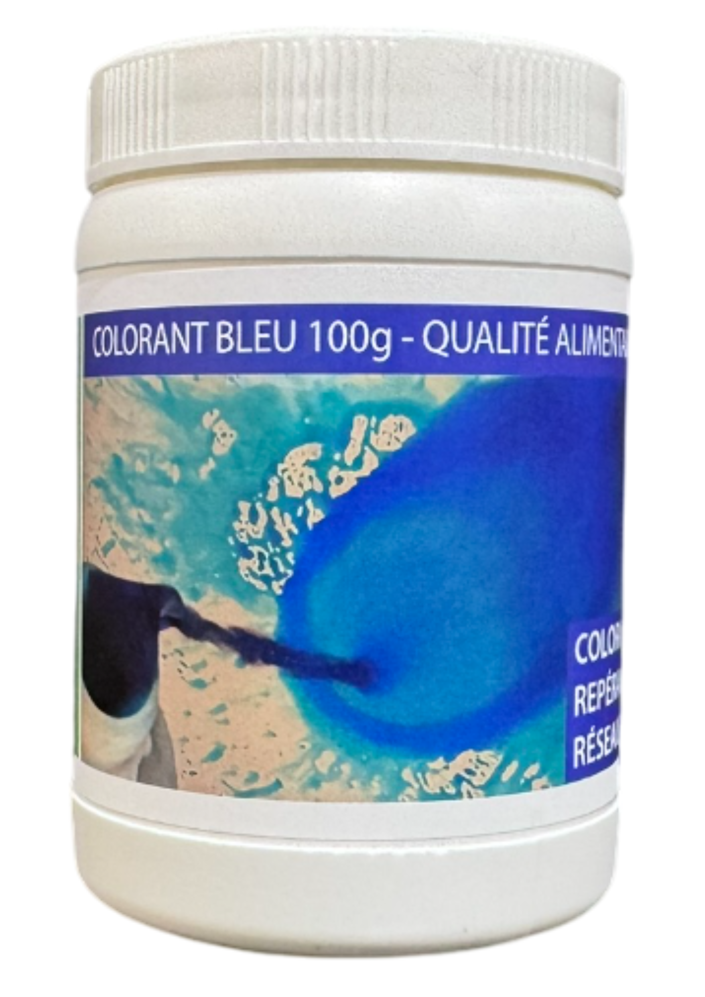 VISIO TECH - Colorant bleu 100g en pot, poudre soluble dans l'eau ...