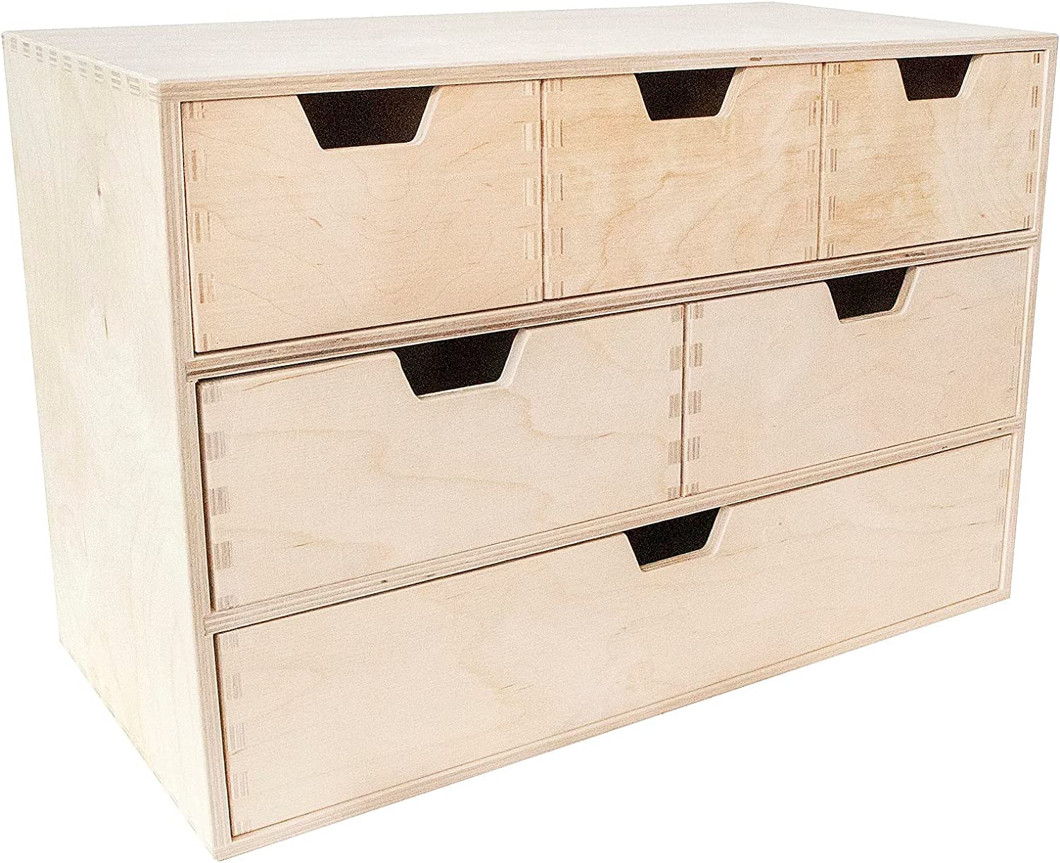 Creative Deco Pequeña Cajonera Madera | 6 Cajones | 42x20x28,5cm | Mini ...