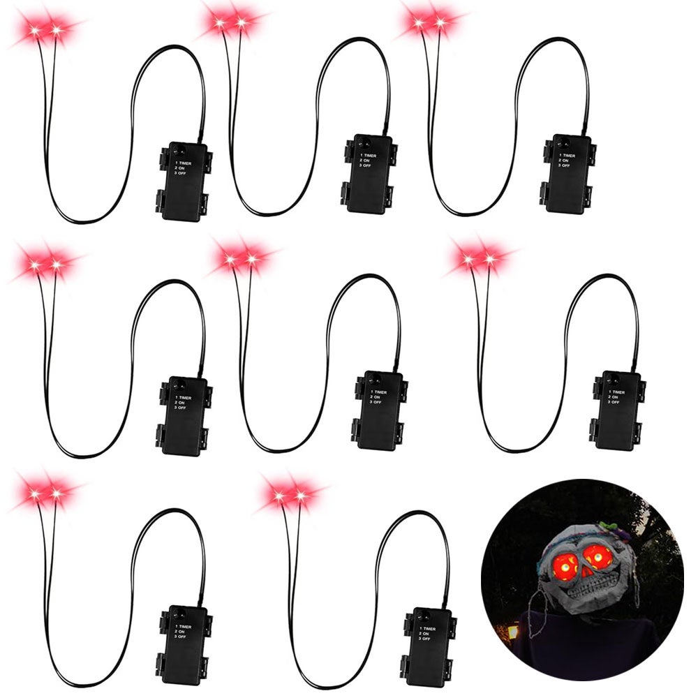 Lot de 8 guirlandes lumineuses LED décoratives d'Halloween avec ...