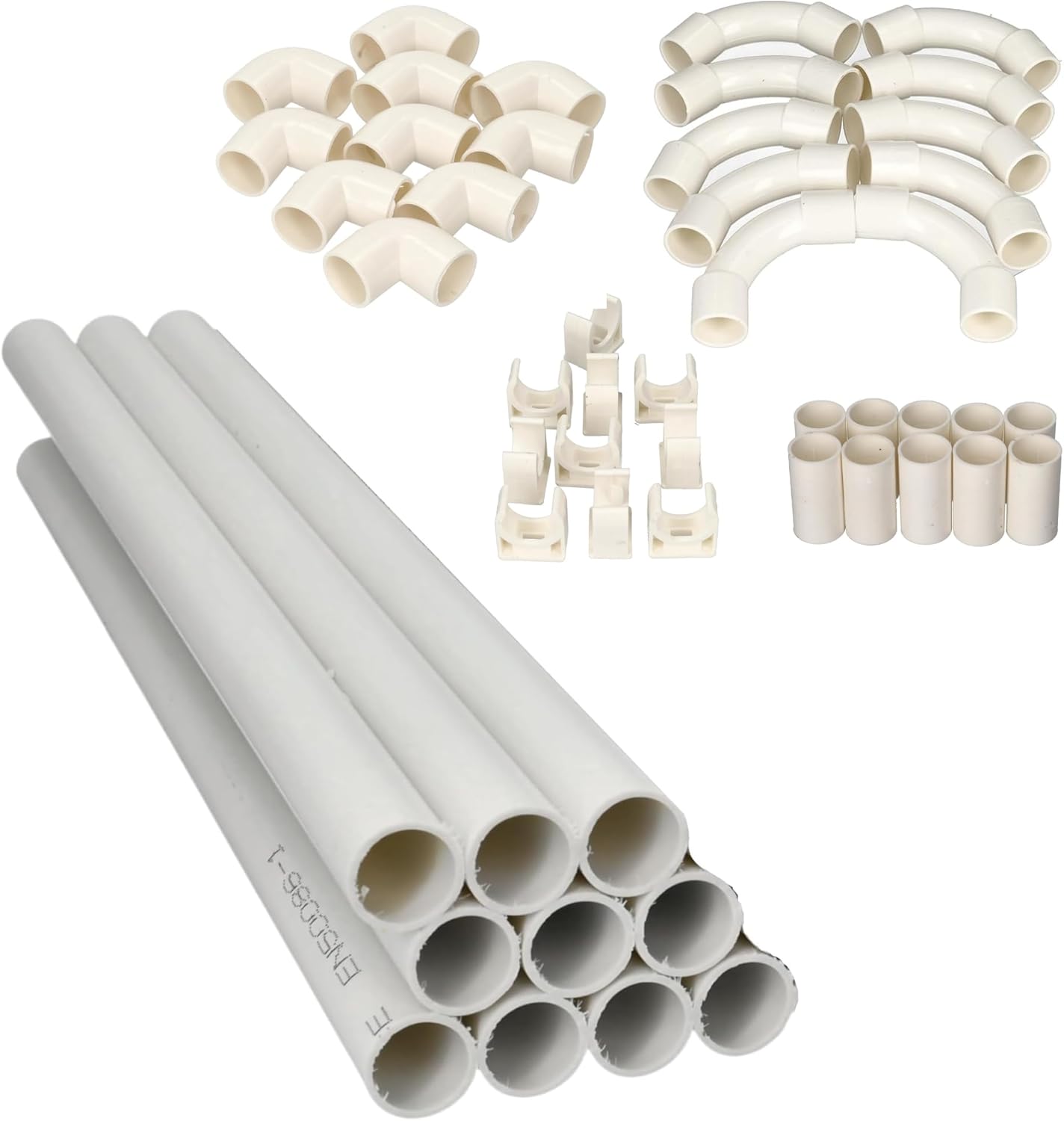 Jandei Pack de 10 Gaine de câble en PVC rigide blanc, longueur 1 mètre ...