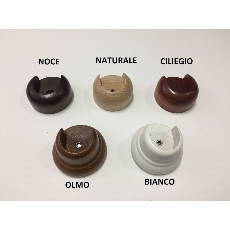 Support Rosette pour tringle à rideau en bois Ø 35mm - Couleur Noyer | Fabriqué en Italie ...
