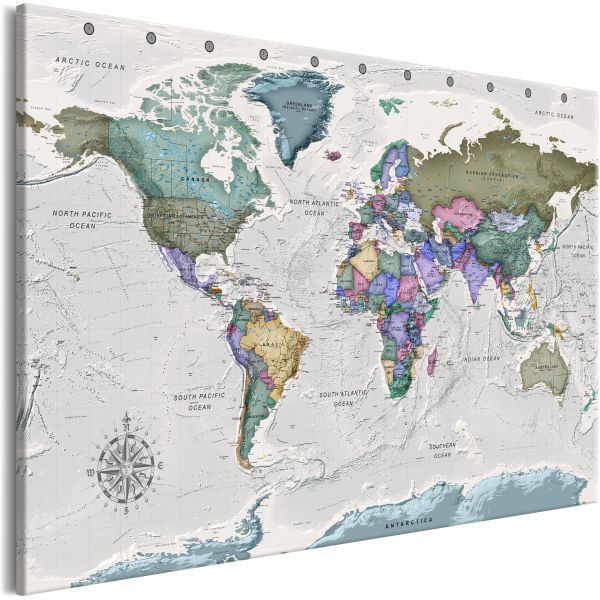 Tableau Cartes du monde World Destinations (1 Part) Wide 120x80 cm ...