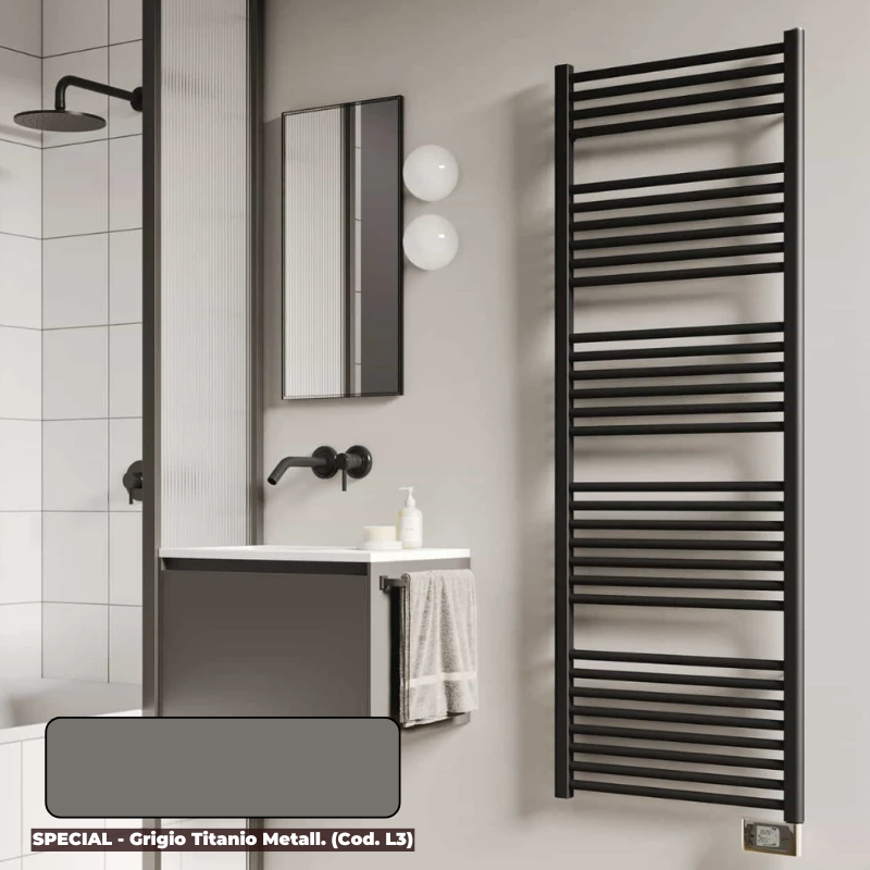 Sèche-serviettes électrique 300W gris titanium metalise FLECHE - IRSAP ...