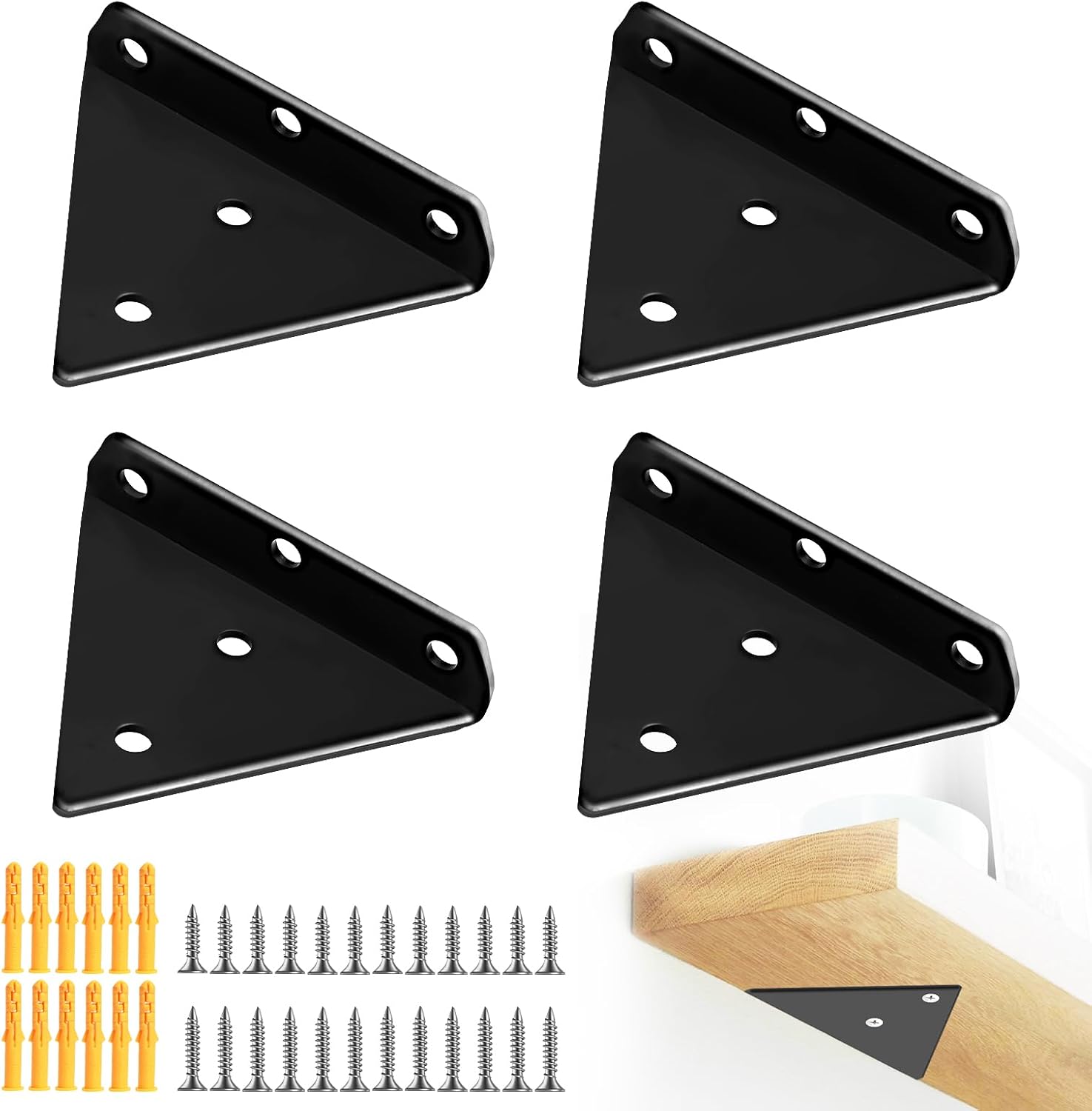 Support Étagère Triangle en Fer, Fixation Murale Flottante Invisible ...