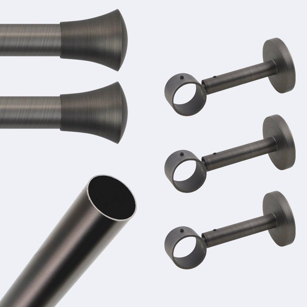 Kit de tringle à rideaux Carbone 250cm Diam.28mm Embout Pommeau ...