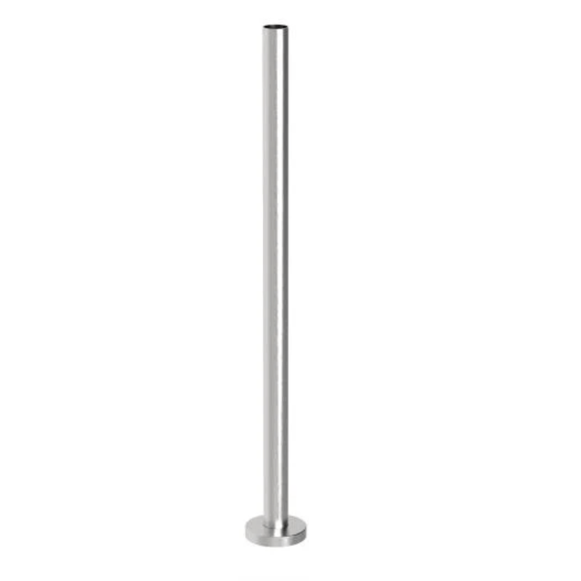 Poteau garde corps inox 304 pose sol nu avec cache-platine | Leroy Merlin