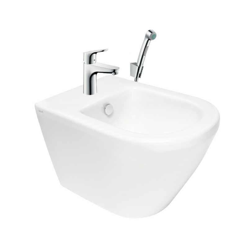 Vitra Integra bidet sospeso con troppopieno, 35,5x54 cm + Hansgrohe ...