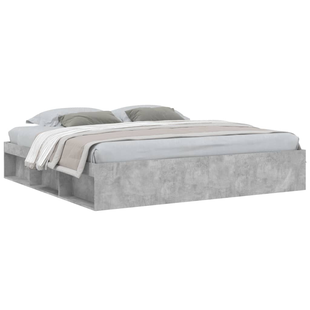 Lit double | Lit adulte | Cadre de lit gris béton 200x200 cm454500 ...