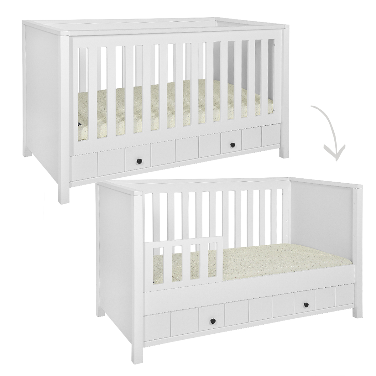 Lit évolutif 70x140 tiroir inclus Allpin Blanc | Leroy Merlin