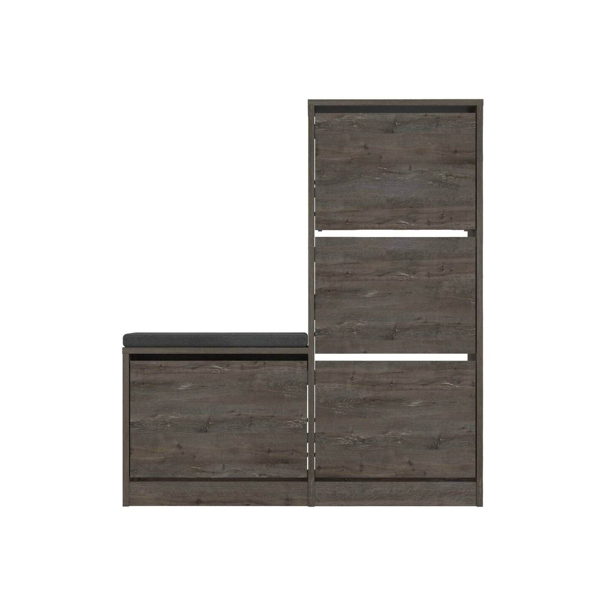Sapatero, 8 Pares 4 Puertas, 8 Compartimentos, 105x26x119h cm Marrón ...
