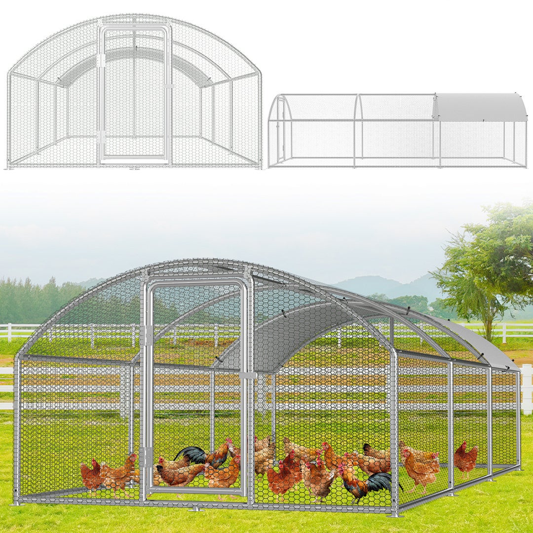 Wybieg dla Kur 3×6×2 m z łukowym dachem – Zewnętrzna woliera ze stali ...