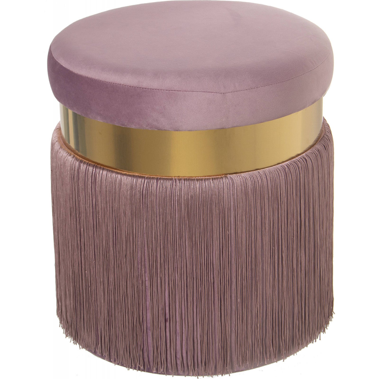 Pouf élégant franges dorées pour un intérieur chic 40 x 40 x 44 cm Rose ...