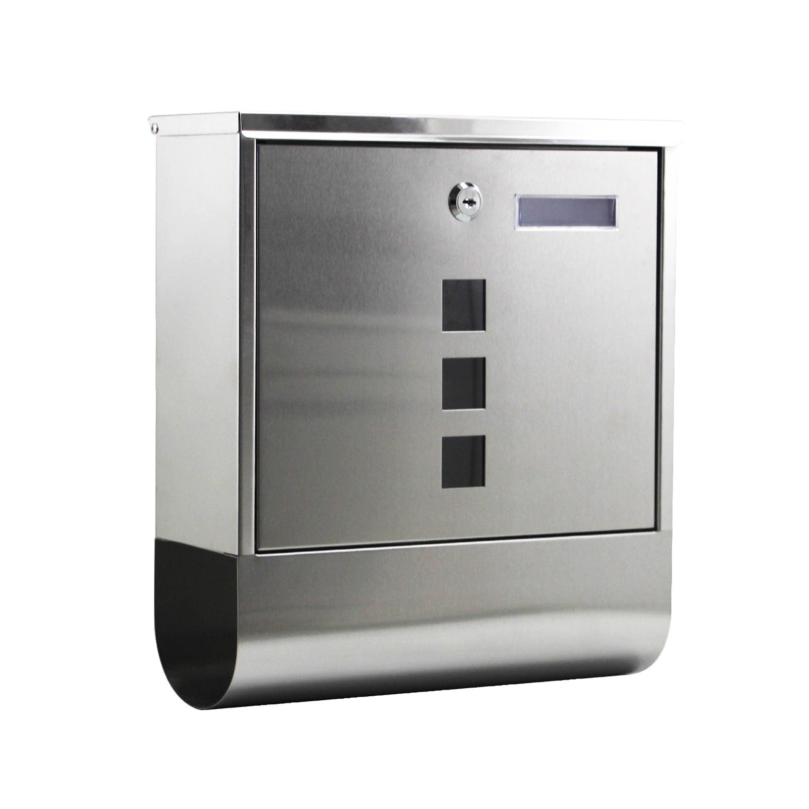 Buzón con soporte para periódicos Acero inox 2 Llaves Montaje pared ...