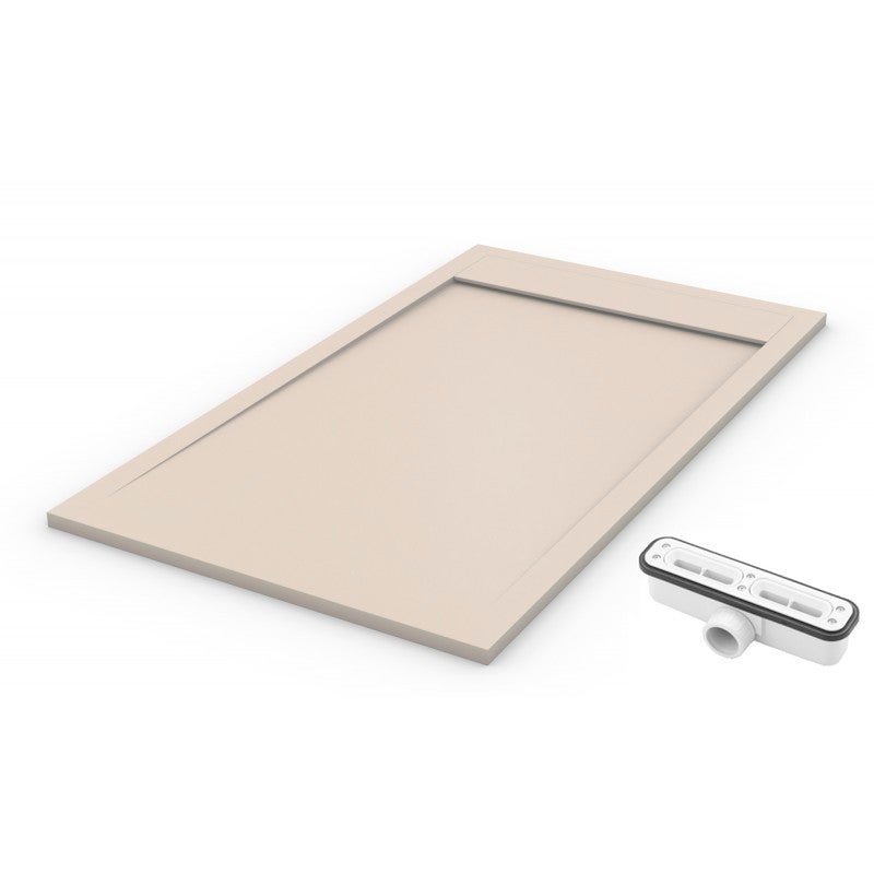 Receveur de douche 90x120 PREMIUM AMBIENTE Beige extra plat + Bonde ...